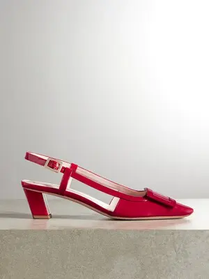 ROGER VIVIER Belle Vivier 45 Patent-leather Slingback Pumps - Red