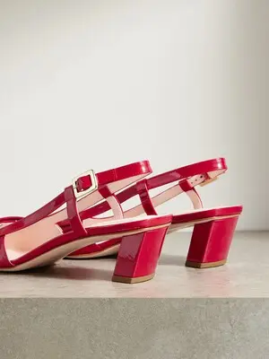 ROGER VIVIER Belle Vivier 45 Patent-leather Slingback Pumps - Red