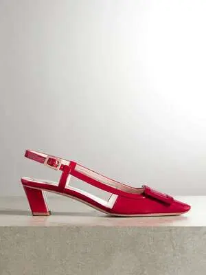 ROGER VIVIER Belle Vivier 45 Patent-leather Slingback Pumps - Red