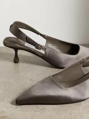 JIMMY CHOO Amel 50 Slingback Pumps - Gray
