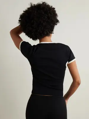 COURREGES Slash Asymmetric Appliquéd T-shirt