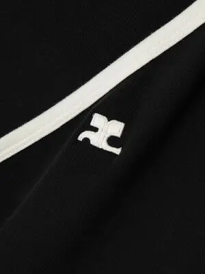 COURREGES Slash Two-tone Cotton-jersey Mini Dress