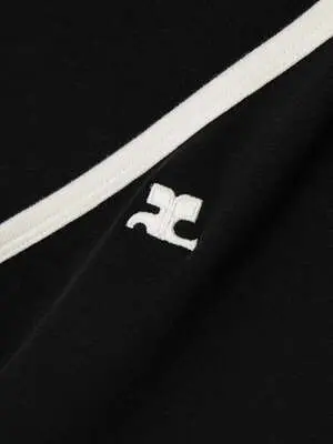 COURREGES Slash Two-tone Cotton-jersey Mini Dress