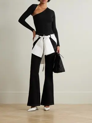 COURREGES Slash Asymmetric Ribbed-knit Sweater