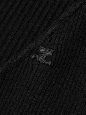COURREGES Slash Asymmetric Ribbed-knit Sweater