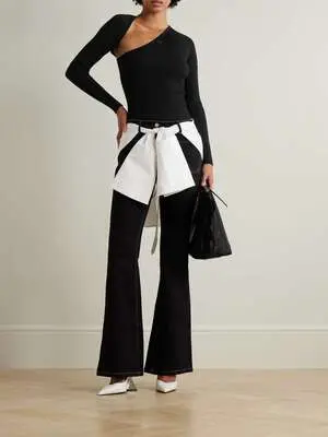 COURREGES Slash Asymmetric Ribbed-knit Sweater