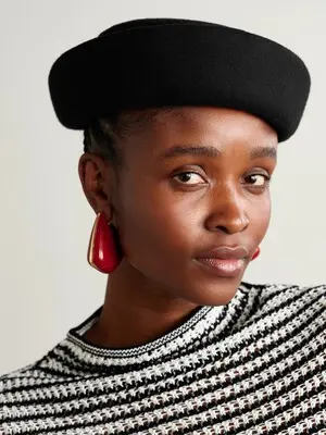 GIGI BURRIS MILLINERY Laura Wool-felt Pillbox Hat - Black