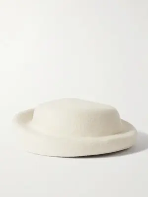 GIGI BURRIS MILLINERY Laura Wool-felt Pillbox Hat - Neutrals