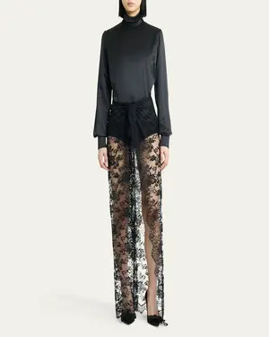 Dolce & Gabbana Chantilly Lace Maxi Skirt