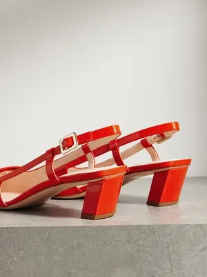 ROGER VIVIER Belle Vivier Patent Leather Slingback Pumps - Orange