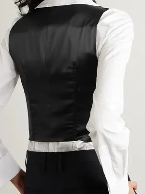 Dolce & Gabbana Double-breasted Silk-satin Vest