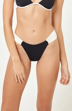 L*Space Dolce Bitsy Bikini Bottoms - Black/ Cream
