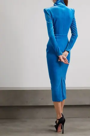 Alex Perry Preston Twisted Velvet Midi Dress