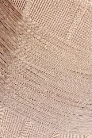Herve Leger Strapless Bandage Dress With Fringe