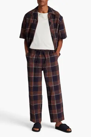 LE17SEPTEMBRE Checked Cotton-blend Seersucker Drawstring Pants