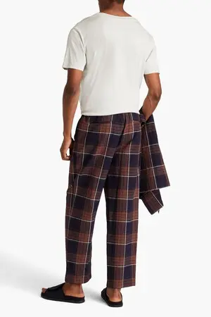 LE17SEPTEMBRE Checked Cotton-blend Seersucker Drawstring Pants