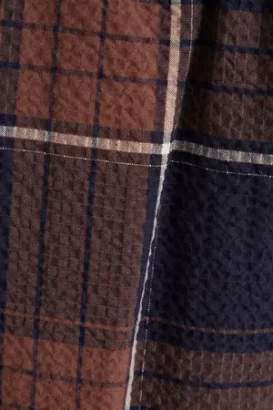LE17SEPTEMBRE Checked Cotton-blend Seersucker Drawstring Pants