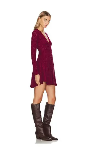 knee length dresses for ladies Free People All My Love Wrap Shine Mini Dress In Black Satin – Shop Hearts main image 0