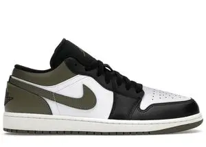JORDAN 1 Low Toe Sneakers - Black/medium Olive/white