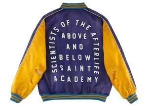 SAINT MXXXXXX X Shermer Academy Sukajan Jacket - Navy Blue Yellow