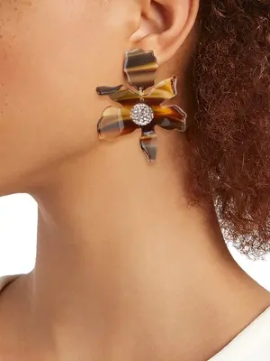 Lele Sadoughi Crystal Lily Drop Earrings