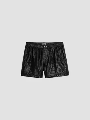 Zadig&Voltaire Crinkled Leather Pax Shorts - Noir