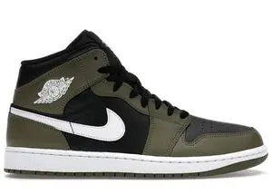 JORDAN Jordan 1 Mid Sneakers Black/medium Olive/sail