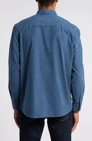 Johnston & Murphy Overdye Print Corduroy Button-down Shirt