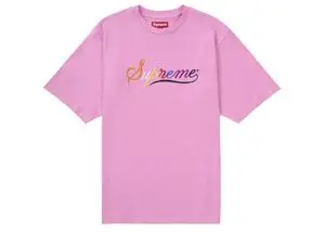 Supreme Cursive Short Sleeve Top - Pink