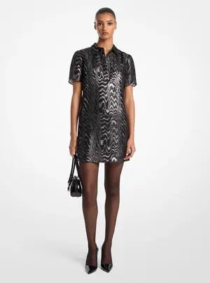 Michael Kors Metallic Moiré Shirtdress