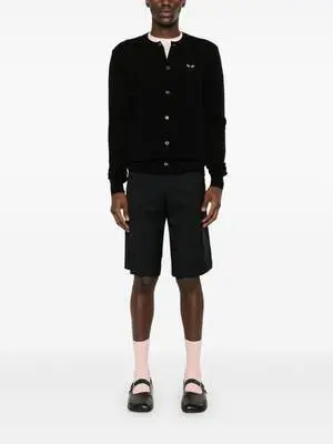 Play Comme Des Garcon Heart Patch Cardigan - Black