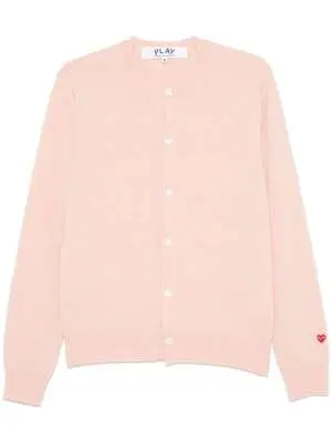 Play Comme Des Garcon Red Heart Cardigan - Pink
