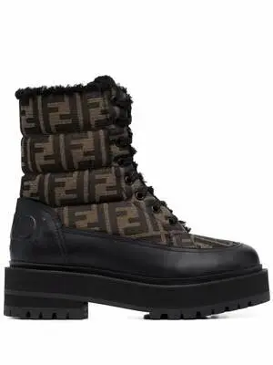 Fendi Ff-logo Combat Boots