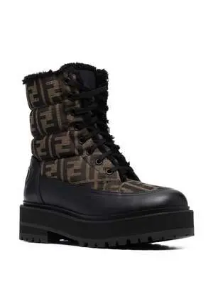Fendi Ff-logo Combat Boots
