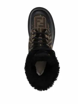 Fendi Ff-logo Combat Boots