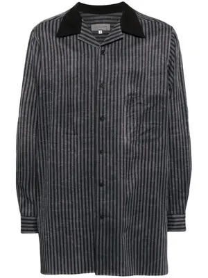 Yohji Yamamoto Striped Open-collar Shirt