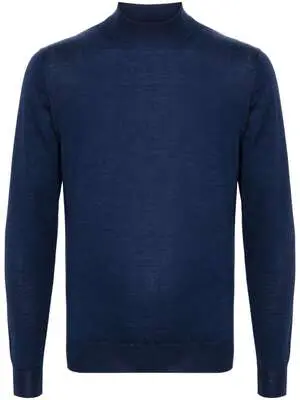 Fedeli Mock Neck Jumper - Blue