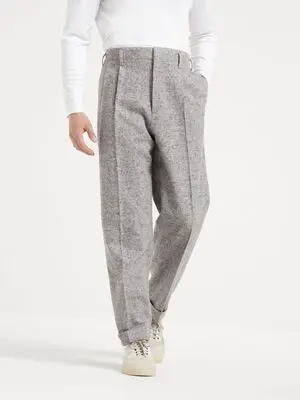 Brunello Cucinelli Pleat-detail Wool Trousers - Grey