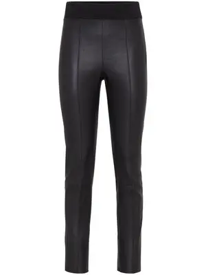 Brunello Cucinelli Leather Leggings - Black