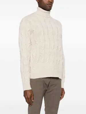 DRUMOHR Turtleneck Cashmere Sweater - Neutrals
