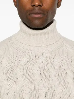 DRUMOHR Turtleneck Cashmere Sweater - Neutrals