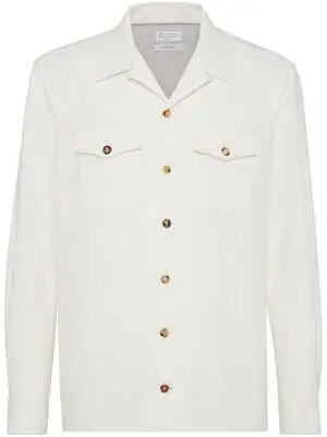 BRUNELLO CUCINELLI Notched-collar Cotton Shirt