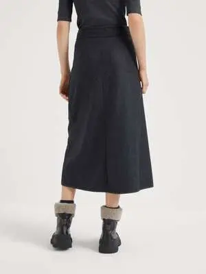 Brunello Cucinelli Wrap-design Midi Skirt - Black