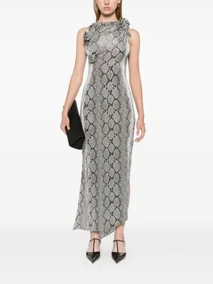 Coperni Snake-print Flower Gown