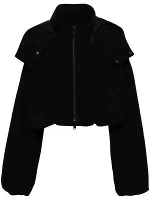 Y’s Mock Neck Cropped Jacket - Black
