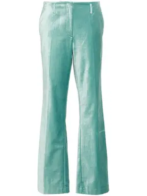 FORTE_FORTE Straight-leg Velour Trousers - Blue