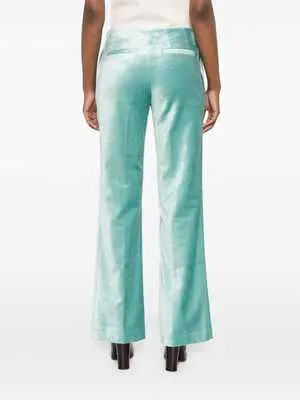 FORTE_FORTE Straight-leg Velour Trousers - Blue