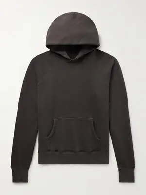 LES TIEN Cotton-jersey Raglan Hoodie - Gray