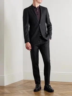 Mr P. Slim-fit Wool-flannel Suit Jacket