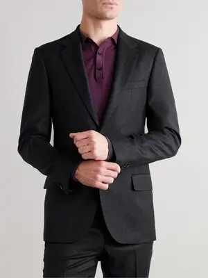 Mr P. Slim-fit Wool-flannel Suit Jacket